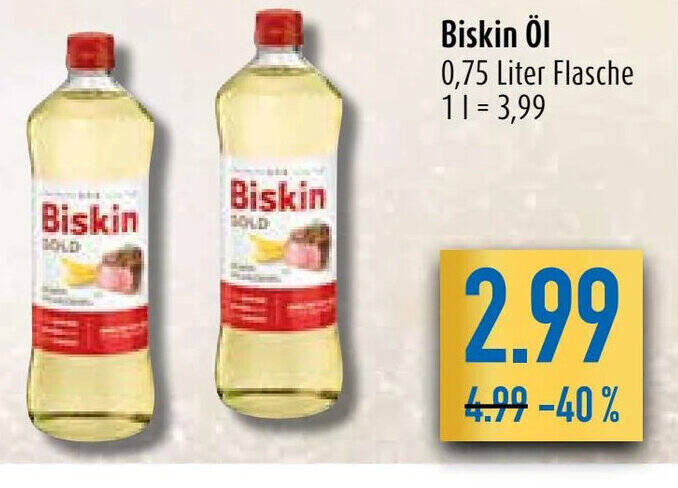 Biskin Öl 0,75 Liter Angebot bei diska