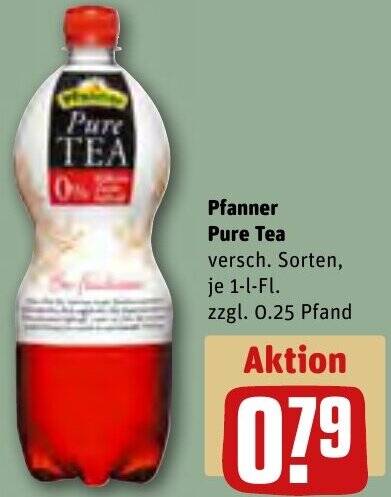 Pfanner Pure Tea 1-l-Fl. Angebot bei REWE