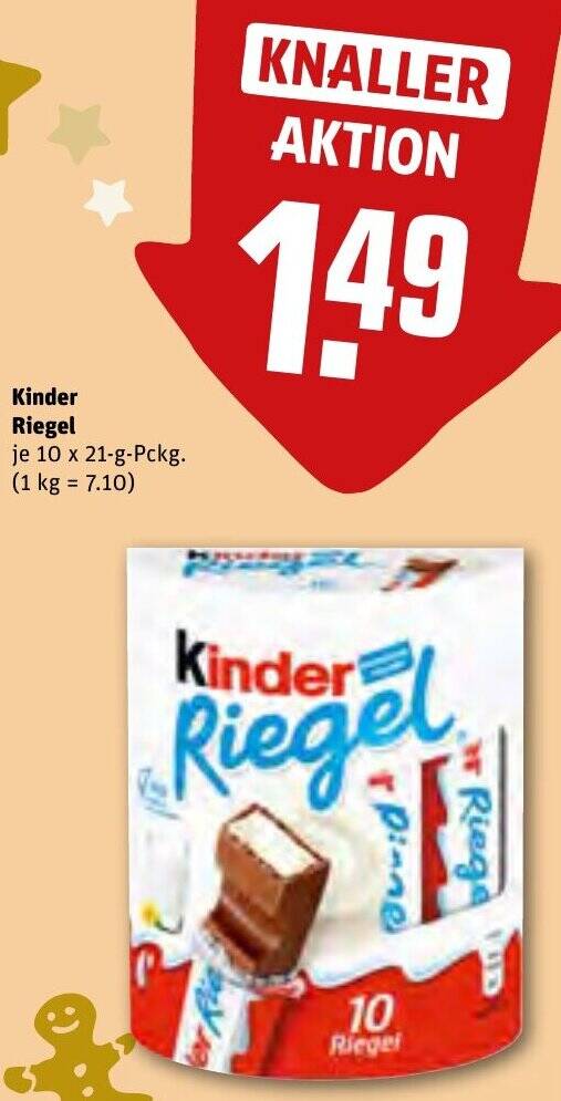 Kinder Riegel 10 x 21-g-Pckg. Angebot bei REWE