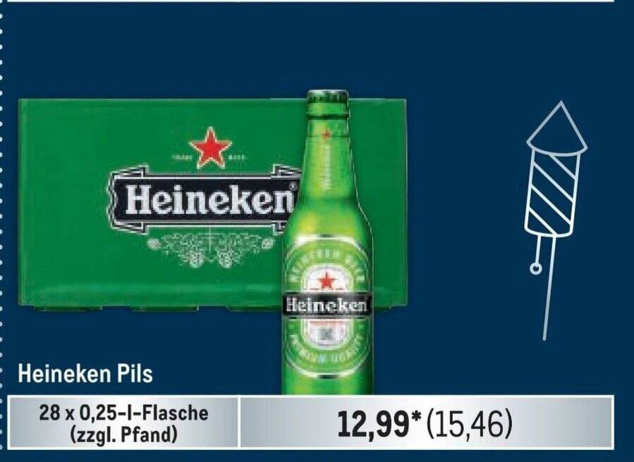 Heineken Pils 28 x 0,25-1-Flasche (zzgl. Pfand) Angebot bei METRO