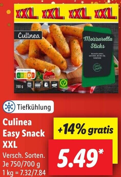 Culinea Easy Snack XXL 750/700 g Angebot bei Lidl