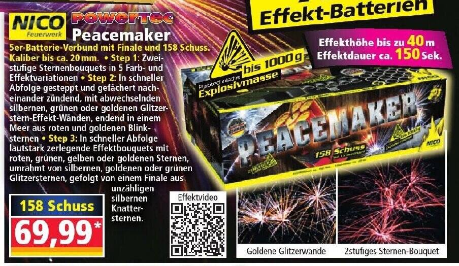 NICO PowerTec Feuerwerk Peacemaker Angebot bei Norma