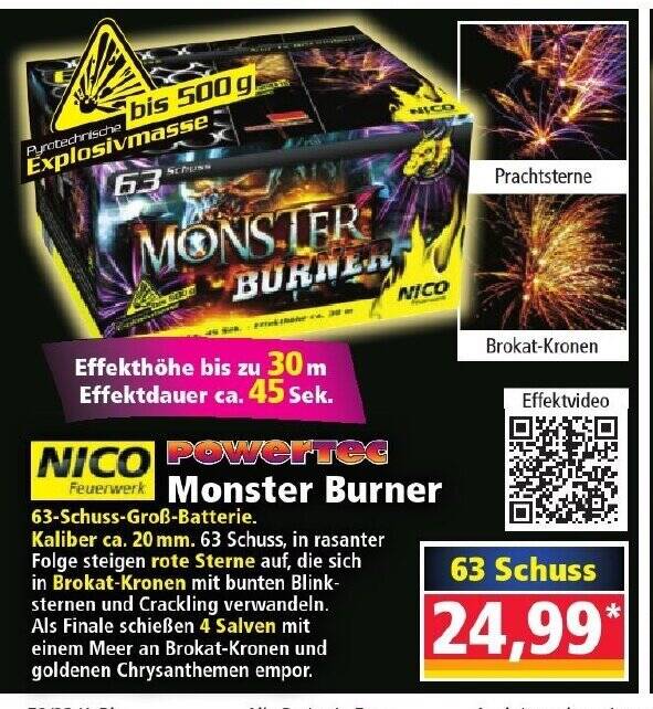 NICO Feuerwerk Monster Burner Angebot bei Norma