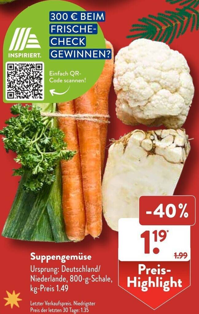 Suppengemüse 800 g Schale Angebot bei Aldi Süd