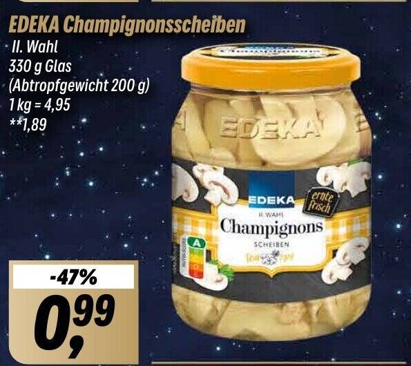EDEKA Champignonsscheiben 330 g Glas Angebot bei Simmel