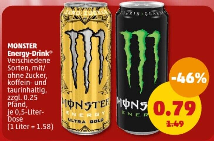 MONSTER Energy-Drink 0,5 Liter Dose Angebot bei PENNY