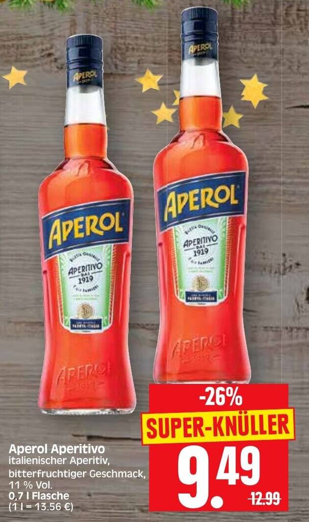 Aperol Aperitivo 0,7 l Flasche Angebot bei Edeka Herkules