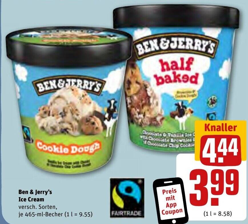 Ben & Jerry's Ice Cream 465 ml Becher Angebot bei REWE