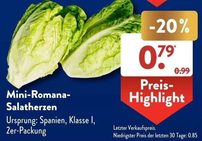 Mini-Romana-Salatherzen 2er Packung Angebot bei Aldi Süd