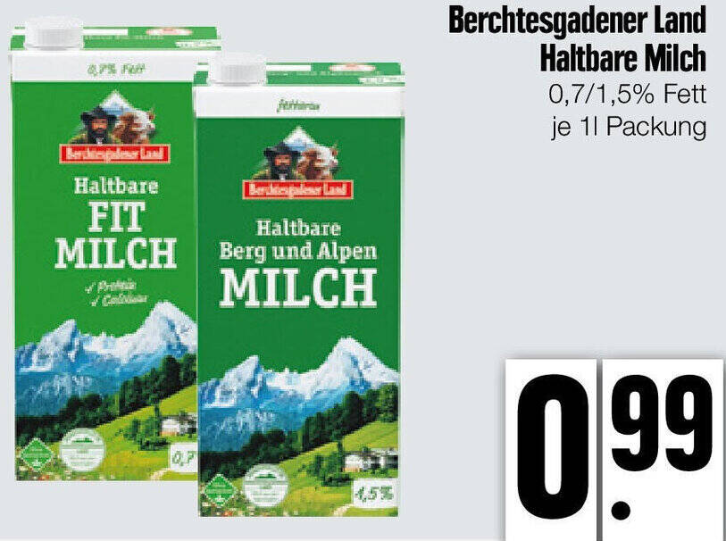 Berchtesgadener Land Haltbare Milch 1 L Packung Angebot bei Edeka Xpress