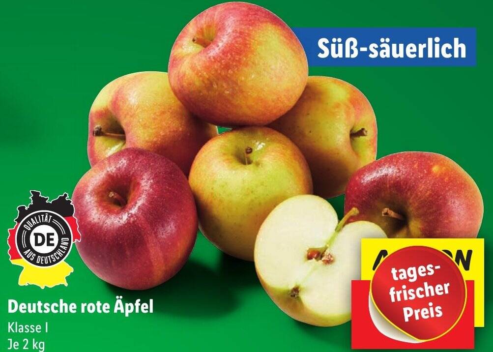 Deutsche rote Äpfel 2 kg Angebot bei Lidl