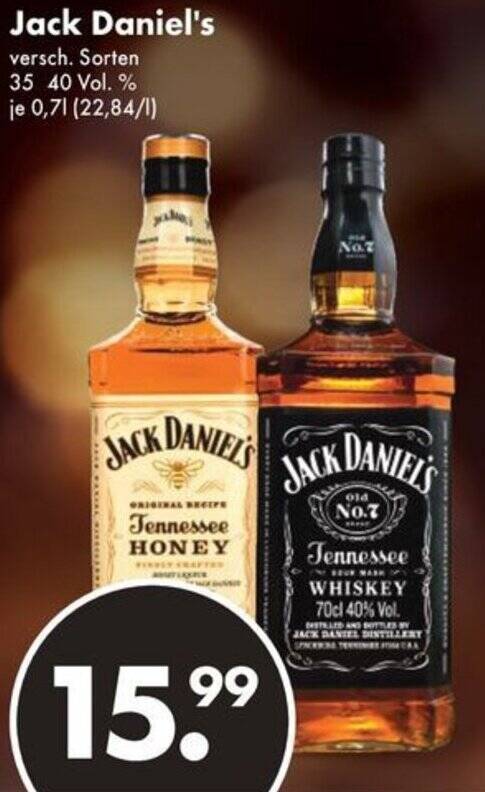 Jack Daniel's 0,7 L Angebot bei Trink und Spare