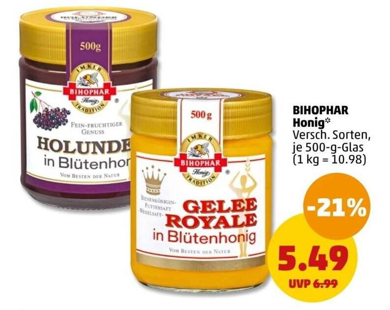 BIHOPHAR Honig 500-g-Glas Angebot bei PENNY