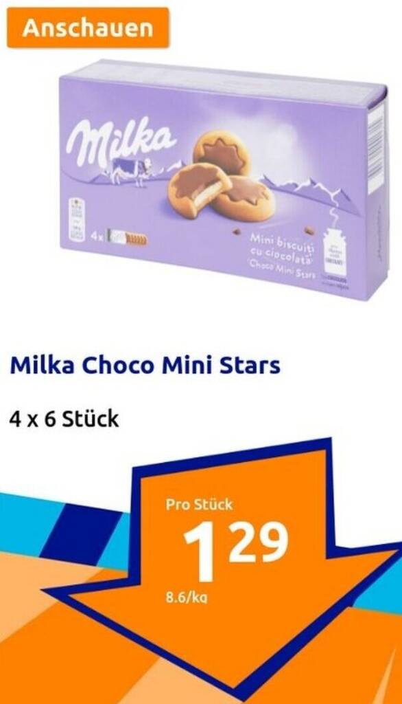 Milka Choco Mini Stars 4 x 6 Stück Angebot bei Action