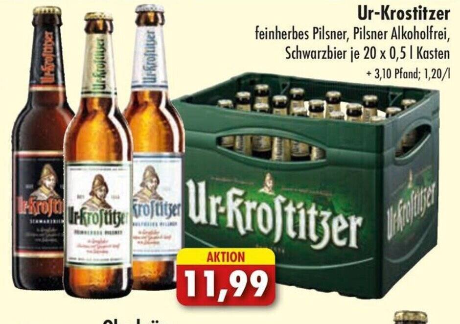 Ur-Krostitzer feinherbes Pilsner, Pilsner Alkoholfrei, Schwarzbier je ...
