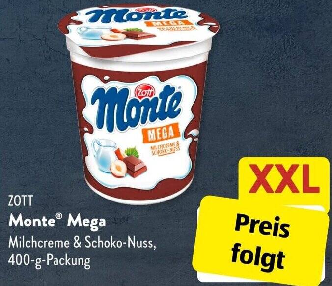 ZOTT Monte Mega 400 g Packung Angebot bei Aldi Süd