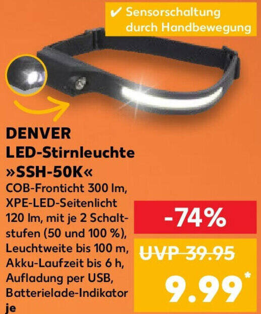 DENVER LED-Stirnleuchte SSH-50K Angebot bei Kaufland