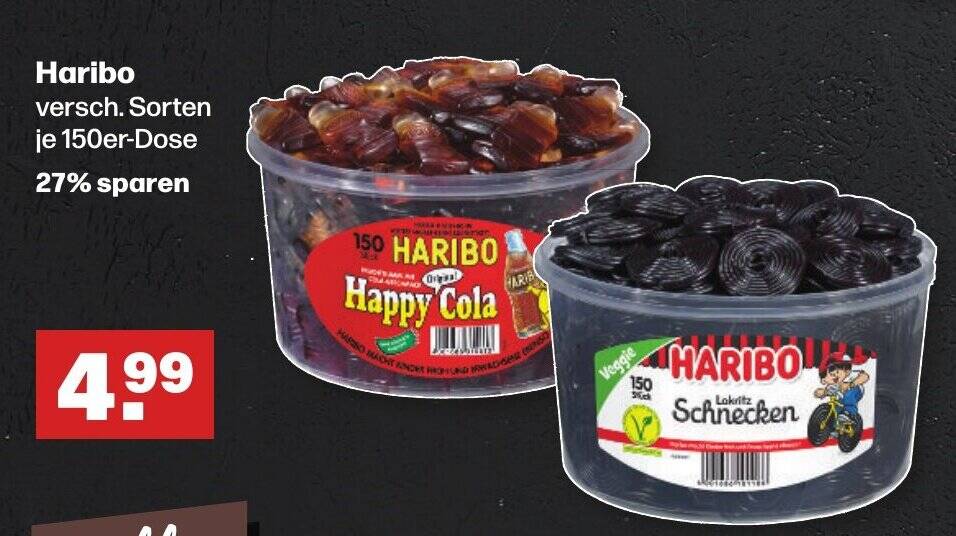 Haribo versch. Sorten je 150er-Dose Angebot bei Handelshof