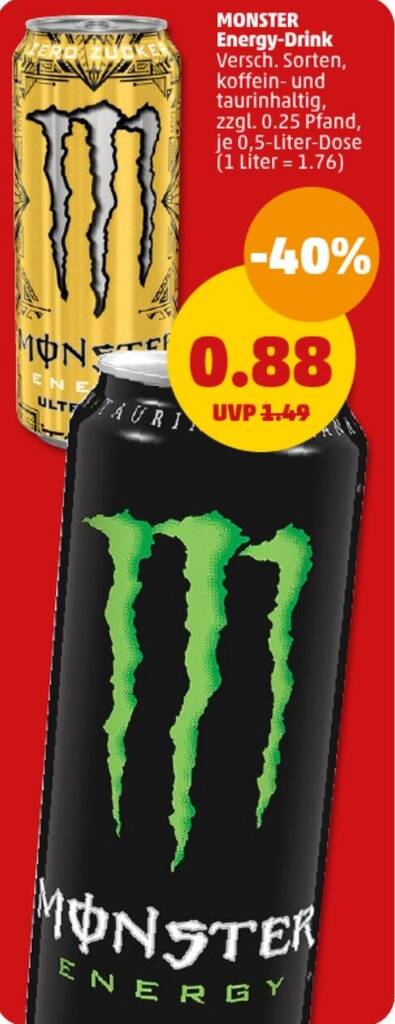 MONSTER Energy-Drink 0,5 Liter Dose Angebot bei PENNY