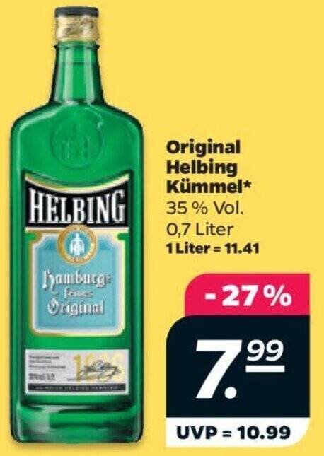 Original Helbing Kümmel 0,7 Liter Angebot bei NETTO