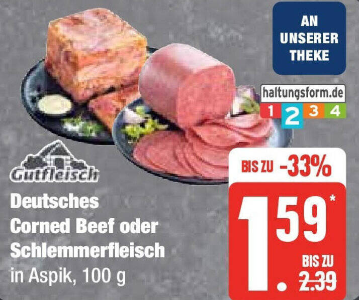 Gutfleisch Deutsches Corned Beef oder Schlemmerfleisch 100 g Angebot ...