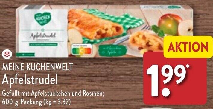MEINE KUCHENWELT Apfelstrudel 600 g Packung Angebot bei Aldi Nord