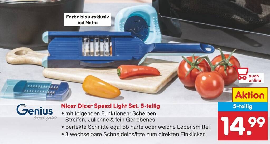 Genius Nicer Dicer Speed Light Set, 5-teilig Angebot bei Netto Marken ...