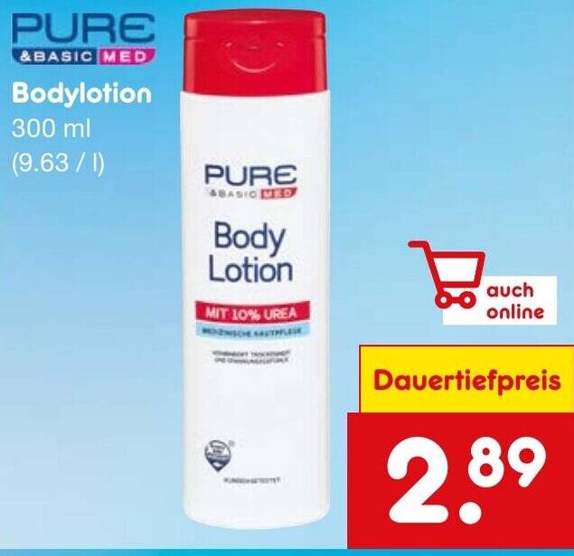 PURE & BASIC MED Bodylotion 300 ml Angebot bei Netto Marken-Discount