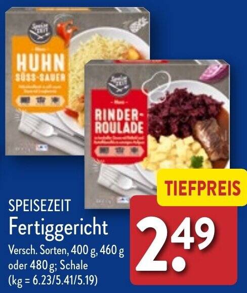 SPEISEZEIT Fertiggericht 400 g, 460 g oder 480 g Angebot bei Aldi Nord