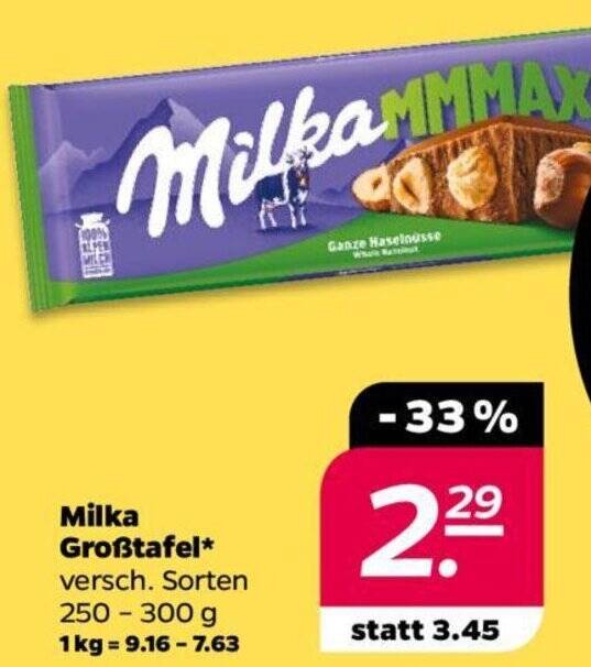 Milka Großtafel 250 - 300 g Angebot bei NETTO