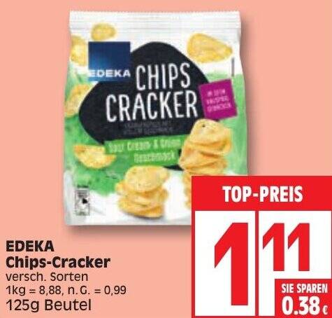 EDEKA Chips-Cracker 125g Beutel Angebot bei Edeka