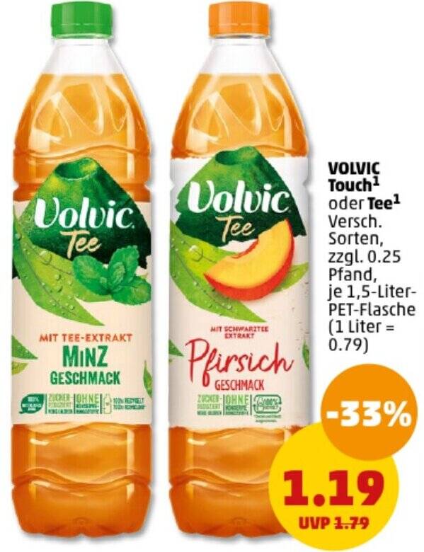 Volvic Touch oder Tee 1,5 Liter Angebot bei PENNY