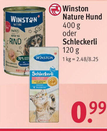 Winston Nature Hund 400 g oder Schleckerli 120 g Angebot bei Rossmann