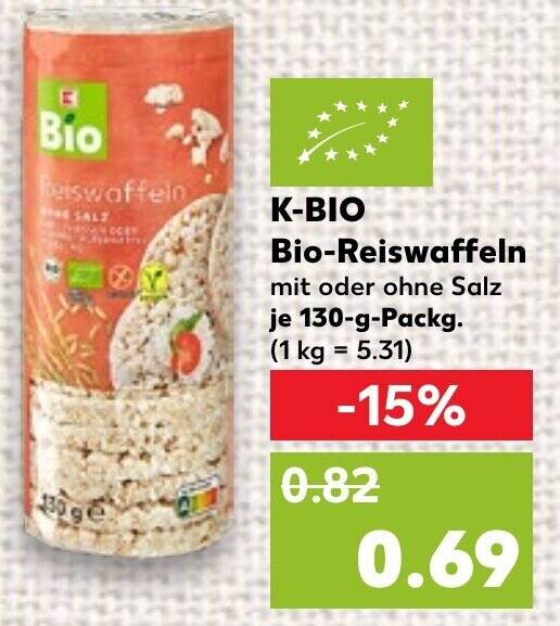 K-BIO Bio-Reiswaffeln 130 g Packg. Angebot bei Kaufland