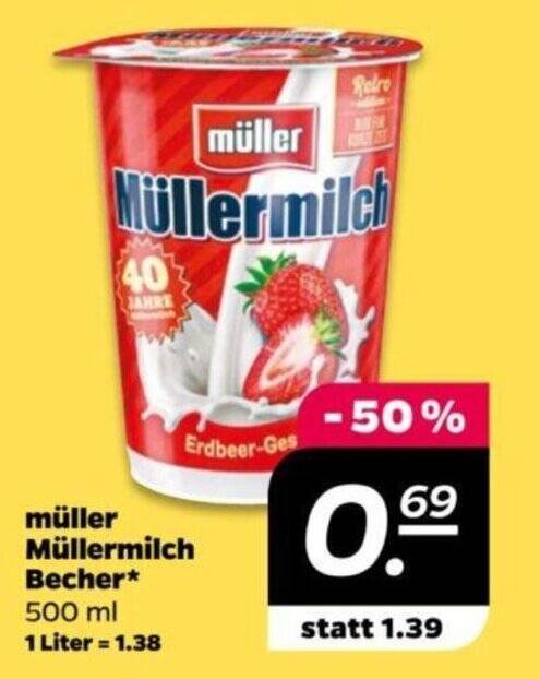 müller Müllermilch Becher 500 ml Angebot bei NETTO