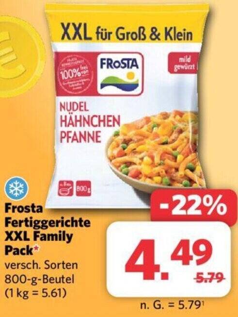 Frosta Fertiggerichte XXL Family Pack 800 g Beutel Angebot bei Combi