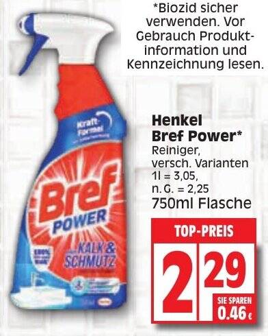 Henkel Bref Power 750ml Flasche Angebot bei Edeka