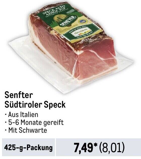 Senfter Südtiroler Speck 425 g Packung Angebot bei METRO