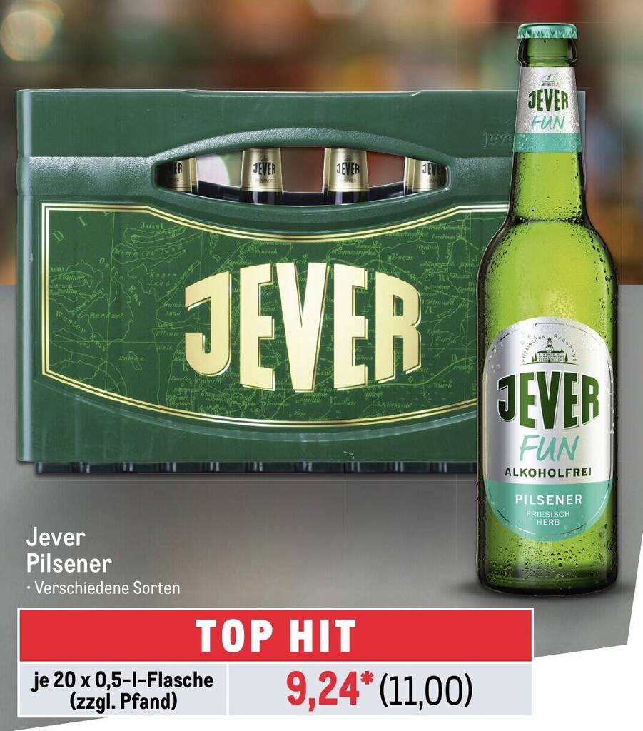 Jever Pilsener 20x0,5 L Flasche Angebot bei METRO