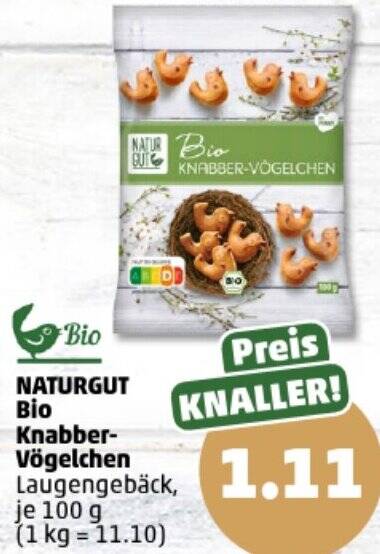 NATURGUT Bio Knabber Vögelchen 100 g Angebot bei PENNY