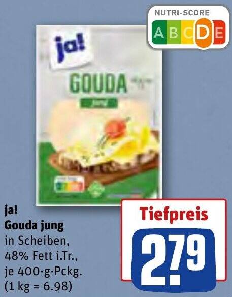 ja! Gouda jung 400 g Pckg. Angebot bei REWE