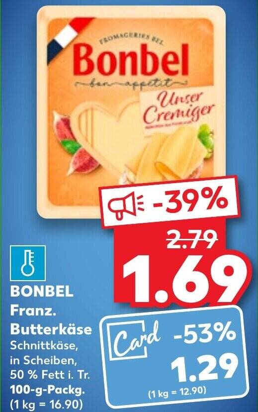 BONBEL Franz. Butterkäs 100-g-Packg. Angebot bei Kaufland