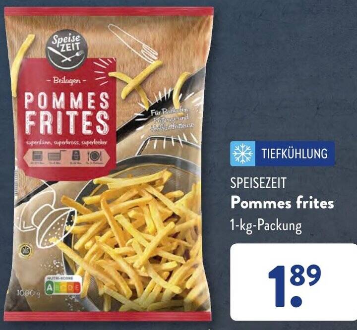 SPEISEZEIT Pommes frites 1 kg Packung Angebot bei Aldi Süd