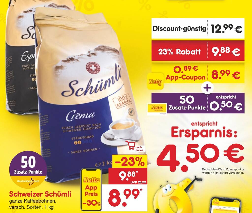 Fabelhafte Schumli Kaffee Angebot Netto Ebenbild