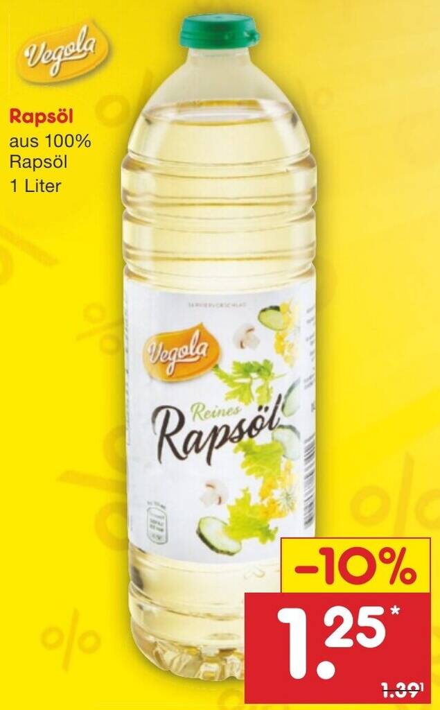 Vegola Rapsöl 1 Liter Angebot bei Netto Marken-Discount