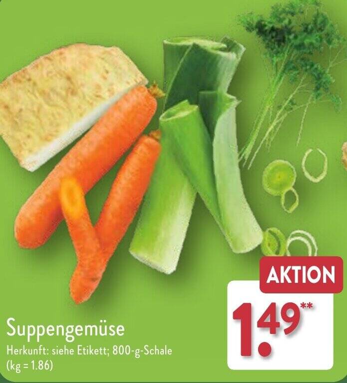 Suppengemüse 800 g Schale Angebot bei Aldi Nord