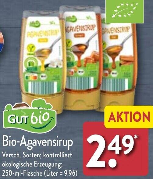 Gut Bio-Agavensirup 250 ml Flasche Angebot bei Aldi Nord