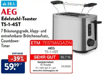 AEG Edelstahl-Toaster T5-1-4ST Angebot bei Aldi Nord