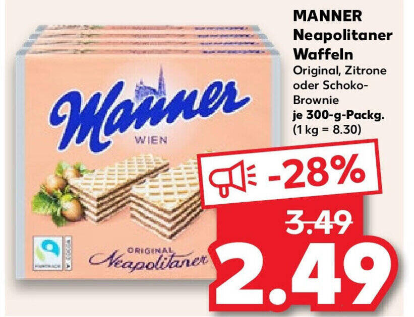 MANNER Neapolitaner Waffeln 300-g-Packg. Angebot bei Kaufland