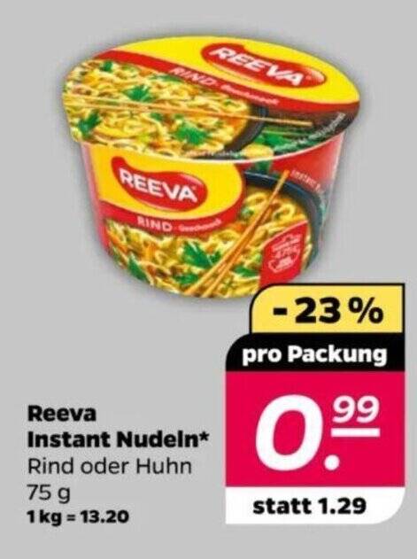 Reeva Instant Nudeln 75 g Angebot bei NETTO